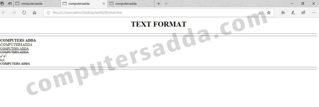 Html Telugu Tutorials Part 7 Text Formatsizelayout 15 Tags And Attributes Computers Adda