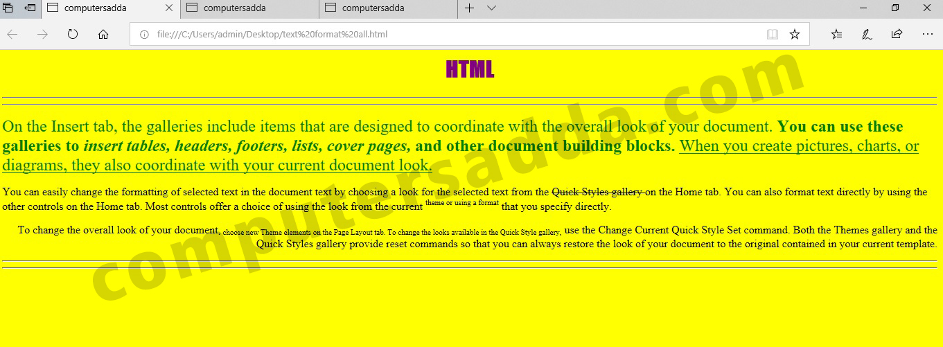 Html Telugu Tutorials Part 7 Text Format Size Layout 15 Tags