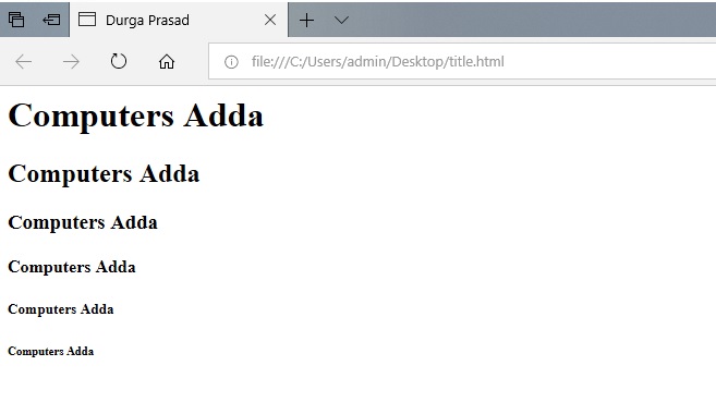 Html Telugu Tutorials Heading And Paragraph Tags Part 5 Computers Adda