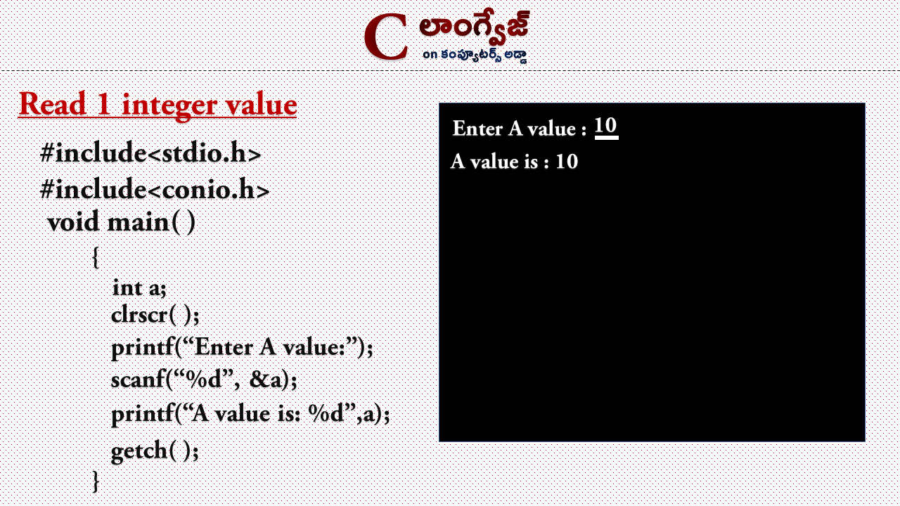 Scanf Read The Values C Lang Telugu 3 Programs Extra Output Computers Adda